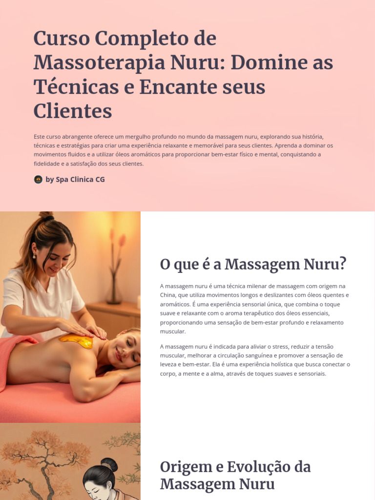 Curso Completo de Massoterapia Nuru | PDF | Massagem