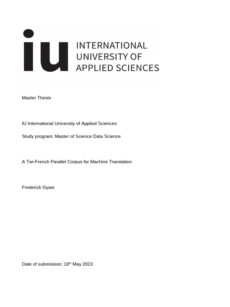 A_Twi_French_Parallel_Corpus_for_Machine | PDF | Grammatical Tense ...