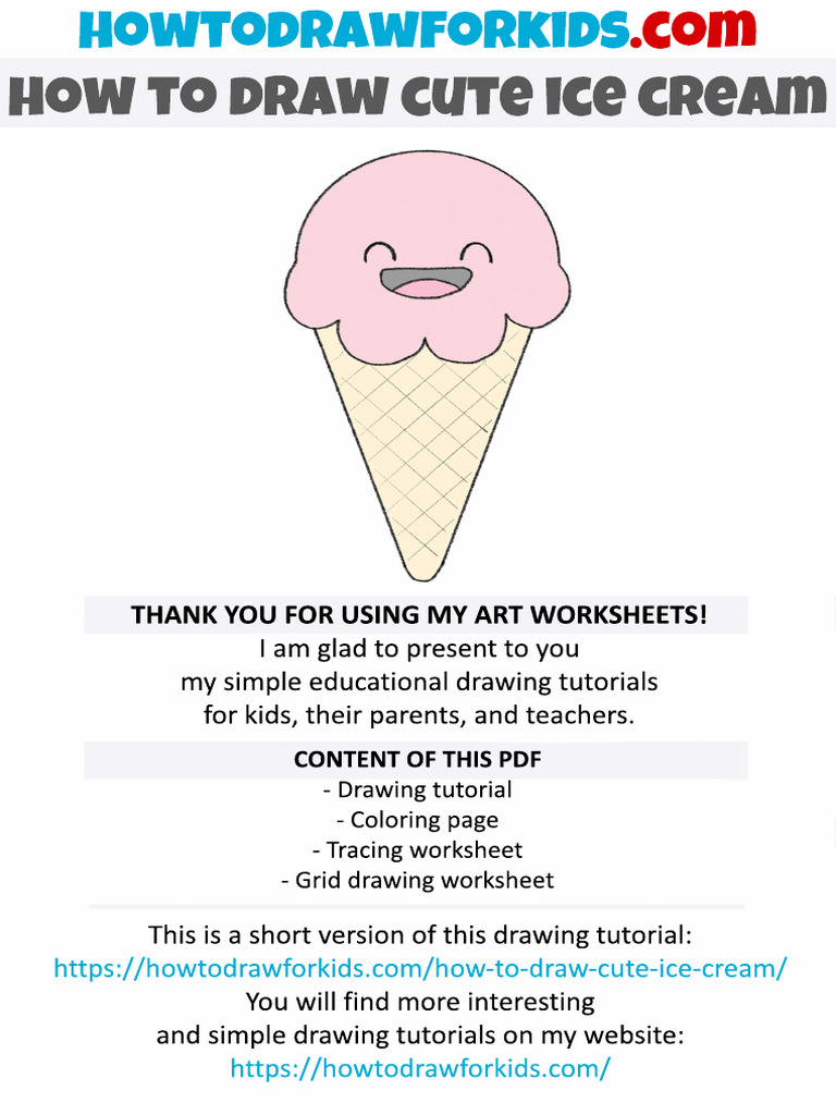How To Draw Cute Ice Cream | PDF