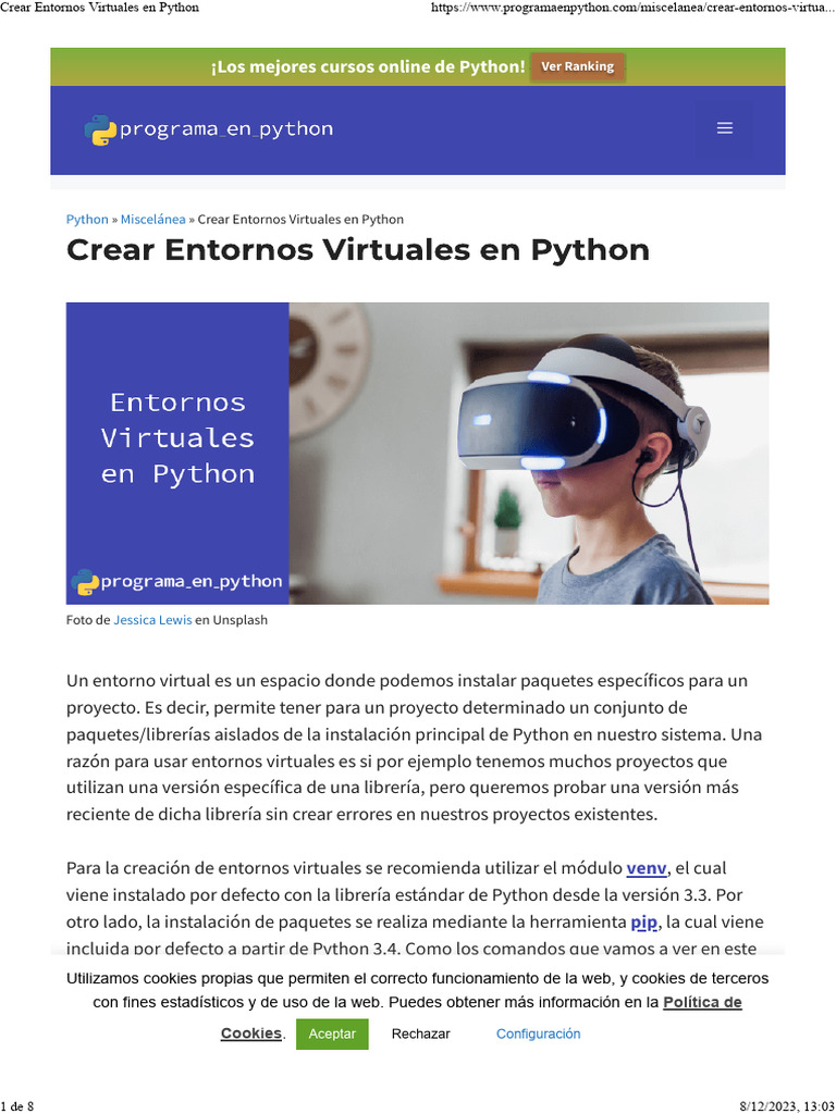 Crear Entornos Virtuales en Python | PDF | Archivo de computadora ...