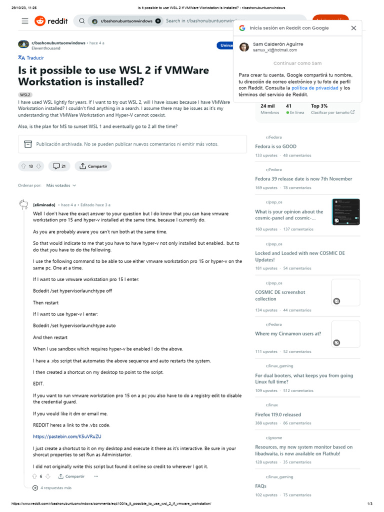 Is It Possible To Use WSL 2 If VMWare Workstation Is Installed - R - Bashonubuntuonwindows | PDF ...