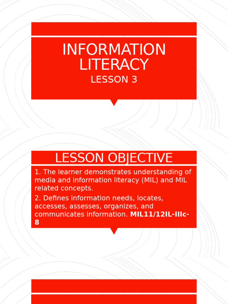 Information Literacy | PDF | Information | Information Literacy