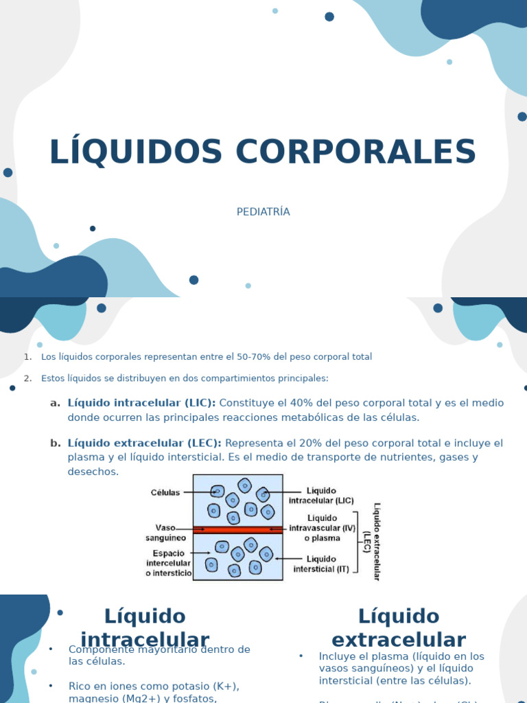 Líquidos Corporales en Pediatría | PDF | Biología Celular | Biología