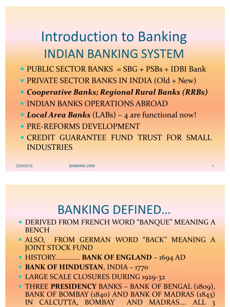 Indian Banking System Introduction | PDF | Companies | Economy Of Asia