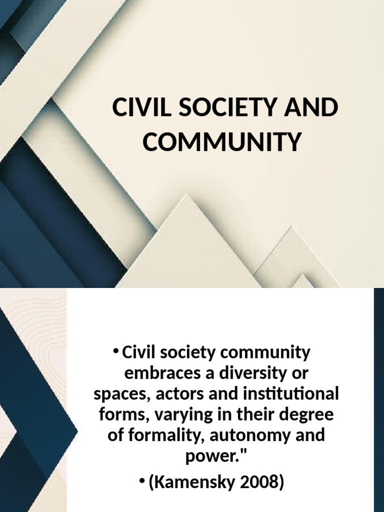 Civil Society and Community | PDF