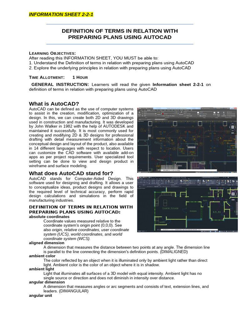 info&task Sheets FINAL 1 | PDF | Computer Aided Design | Technical Drawing