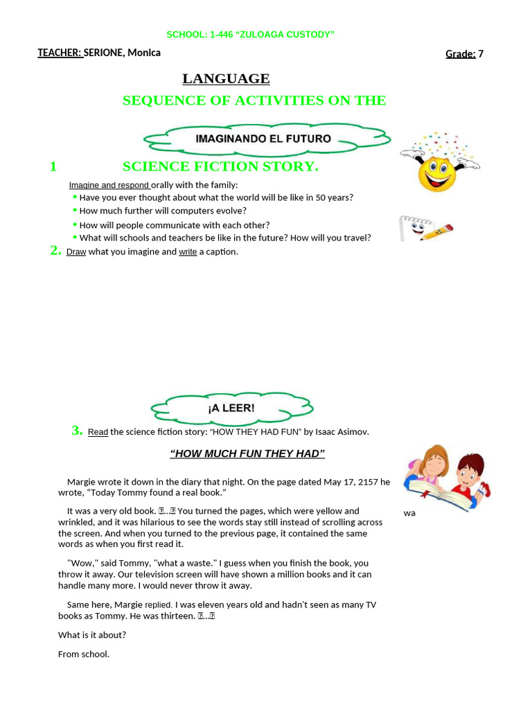 7th SEQUENCE OF LANGUAGE SCIENCE FICTION STORY - June | PDF ...
