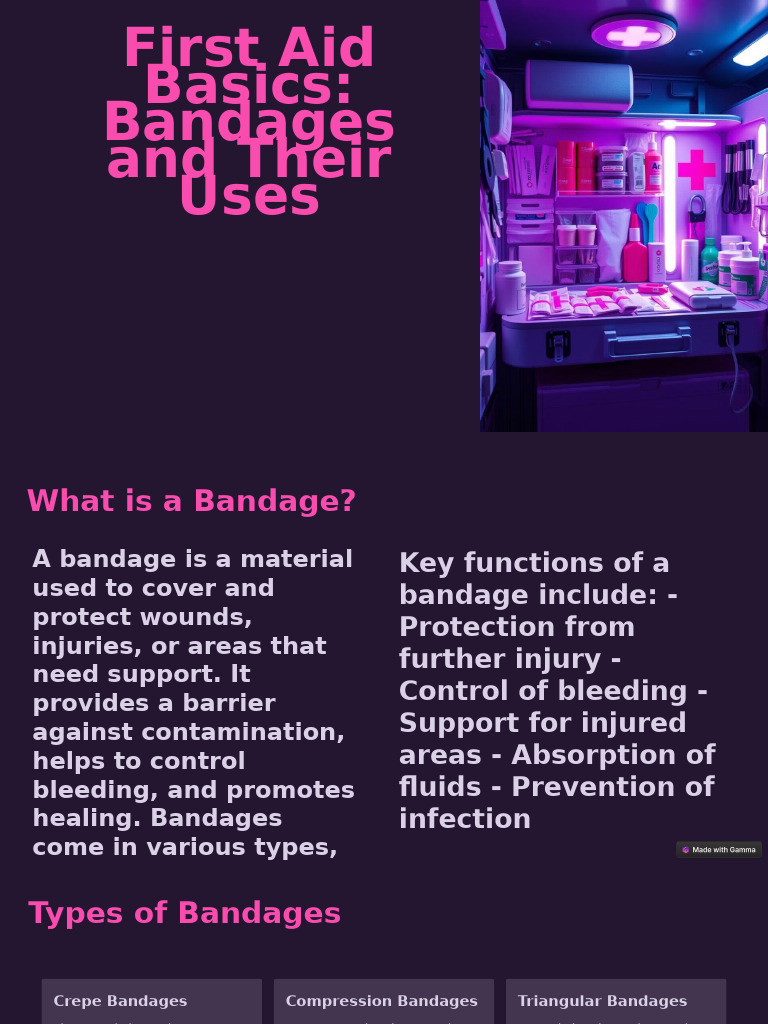 First Aid Basics Bandages and Their Uses | PDF | Wound