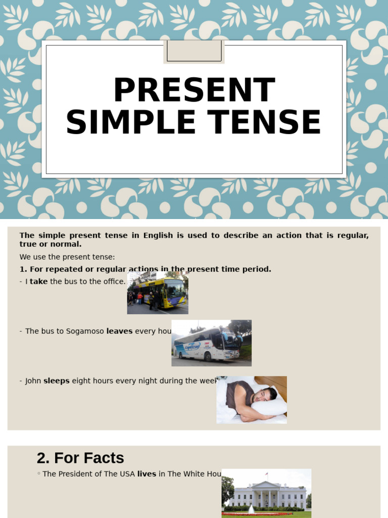 Present Simple Tense | PDF | Grammatical Conjugation | Subject (Grammar)