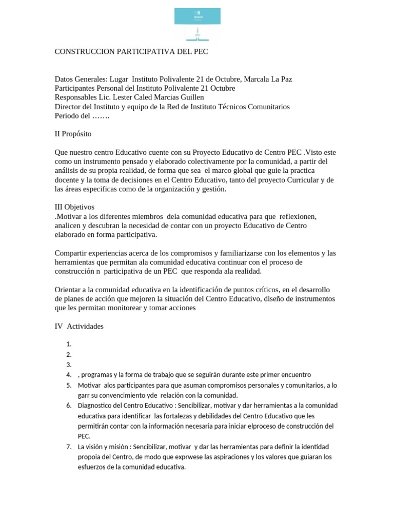 Solicitud Pec (1) | PDF | Evaluación | Diseño