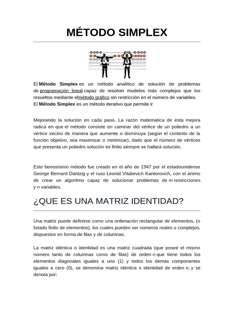 Método Simplex | PDF | Matriz (Matemáticas) | Matemáticas