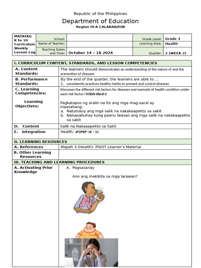 DLP in Health Q2..Week 2 | PDF
