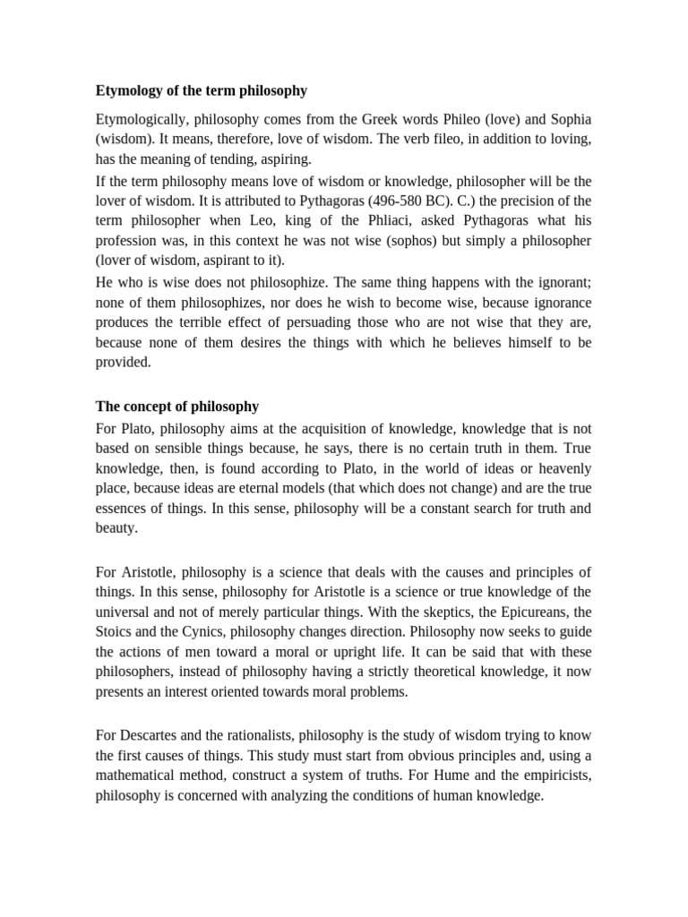 Etymology and Meaning of Philosophy | PDF | Knowledge | Science