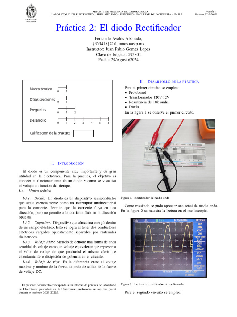 P2: El Diodo Rectificador | PDF | Rectificador | Diodo