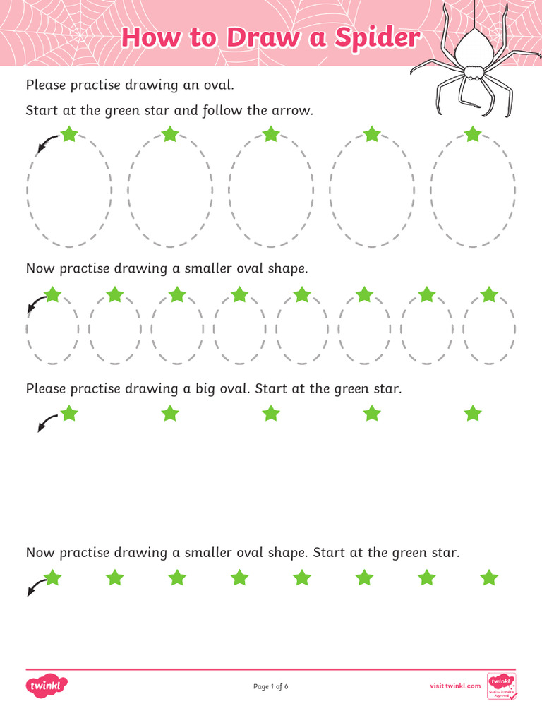 Step-by-Step Spider Drawing Guide | PDF