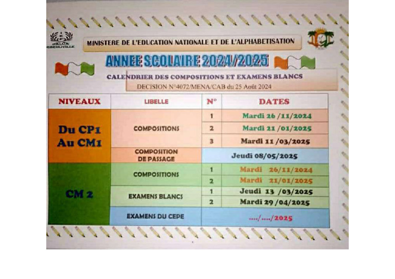 Calendrier des compo | PDF