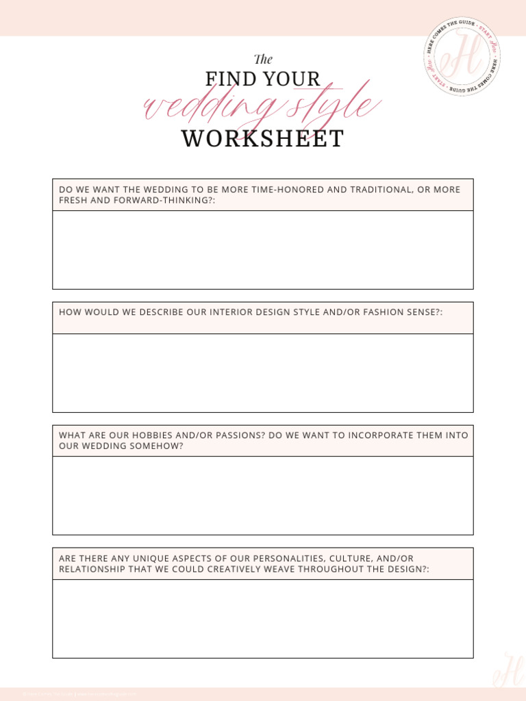 Wedding-Style-Worksheet | PDF