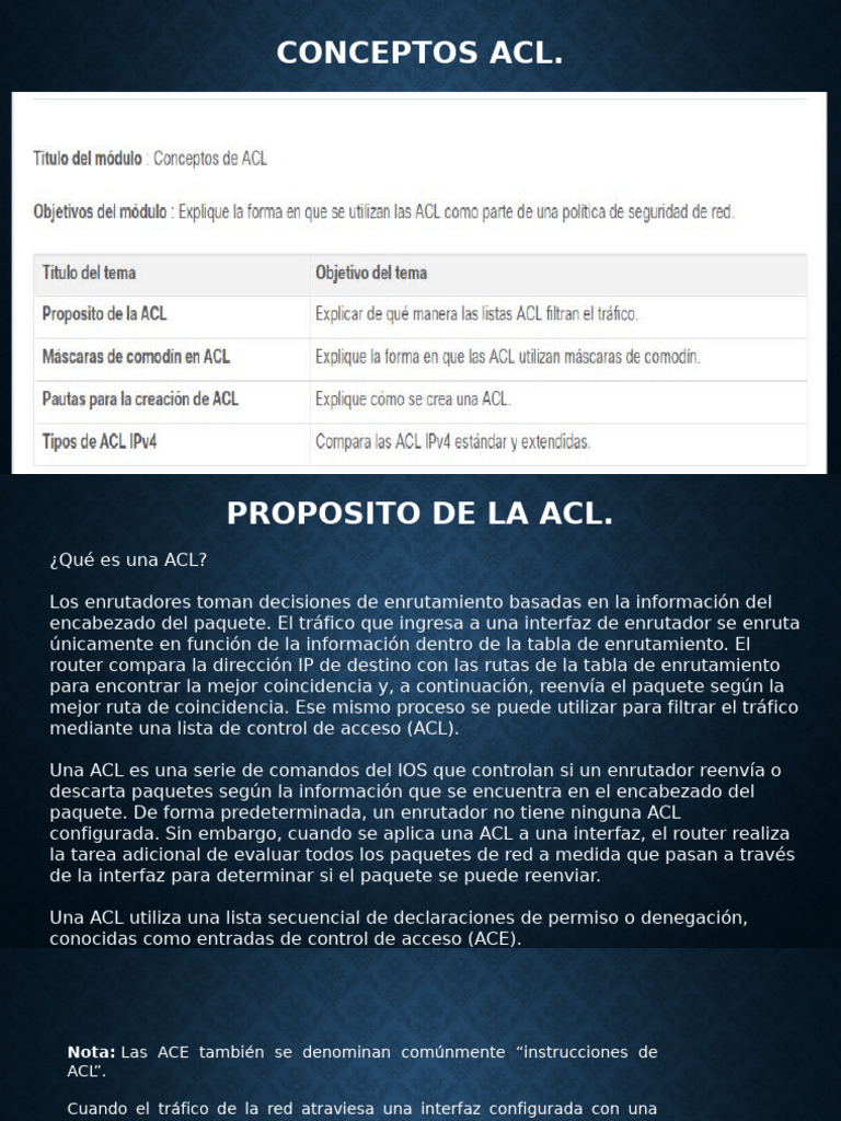 Conceptos ACL CAPITULO 4 | PDF | Enrutador (Computación) | Dirección IP