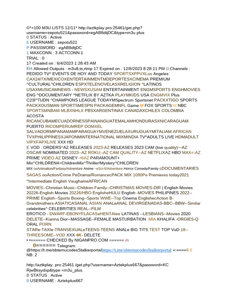 100 Latin M3U Playlists | PDF | Hbos | Roku