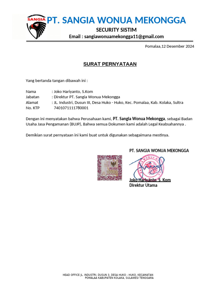 SURAT LEGALITAS SWM | PDF