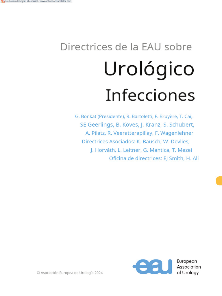 EAU Guidelines on Urological Infections 2024 2.en.es | PDF | Infección ...