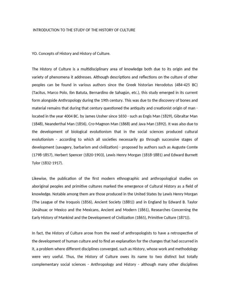 History of Culture Overview | PDF | Anthropology | Society