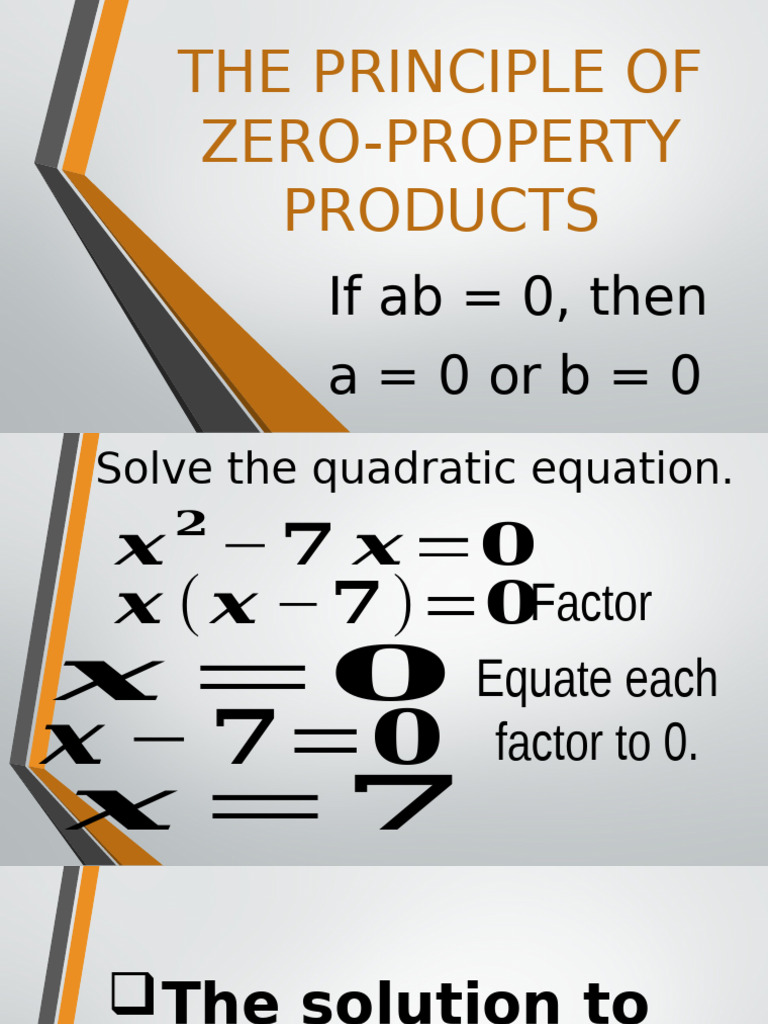 The Principle of Zero-Property Products | PDF