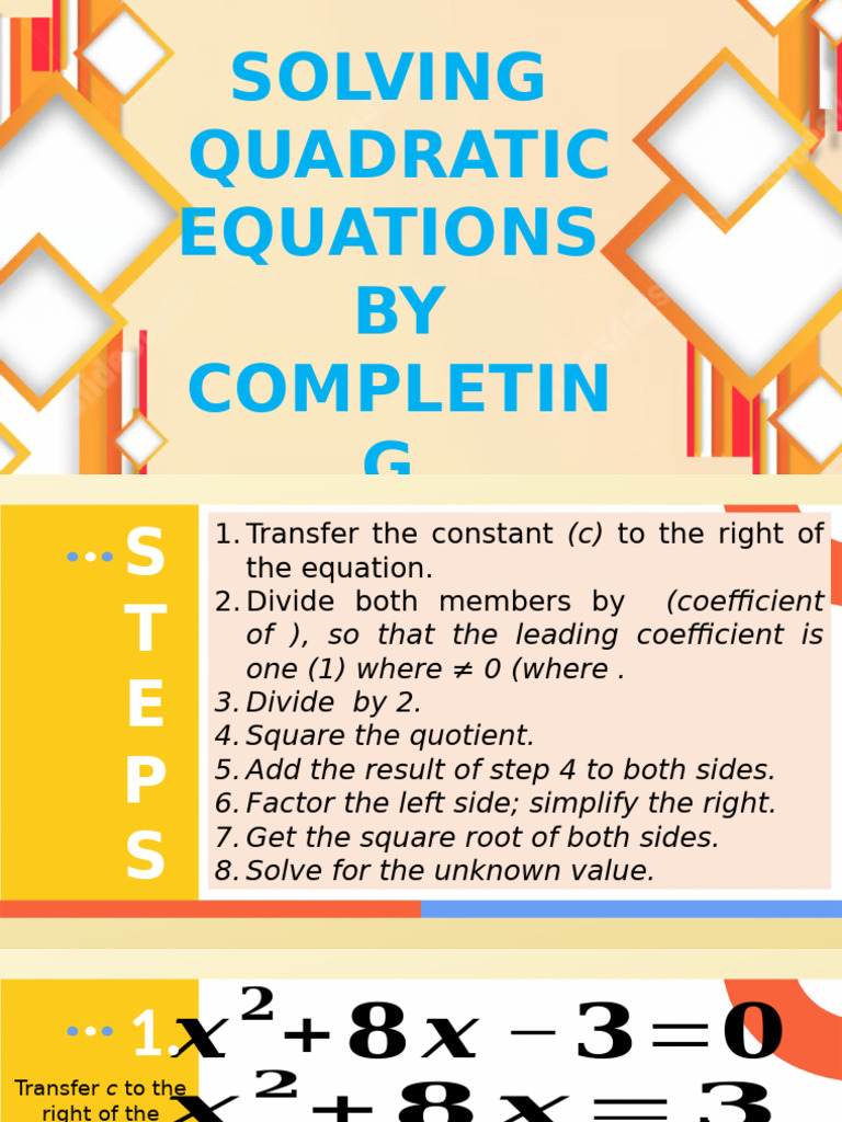 Completing The Square | PDF | Mathematical Concepts | Numerical Analysis