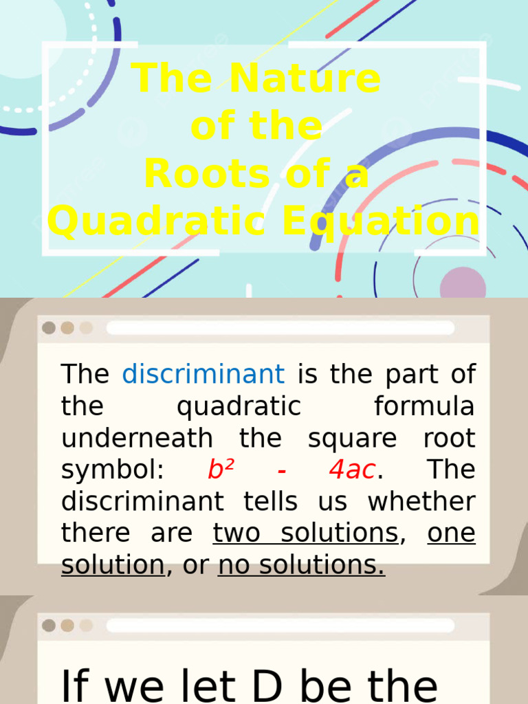 10. Discriminant | PDF | Quadratic Equation | Numbers