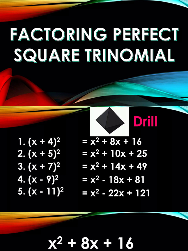 Factoring Perfect Square Trinomials | PDF