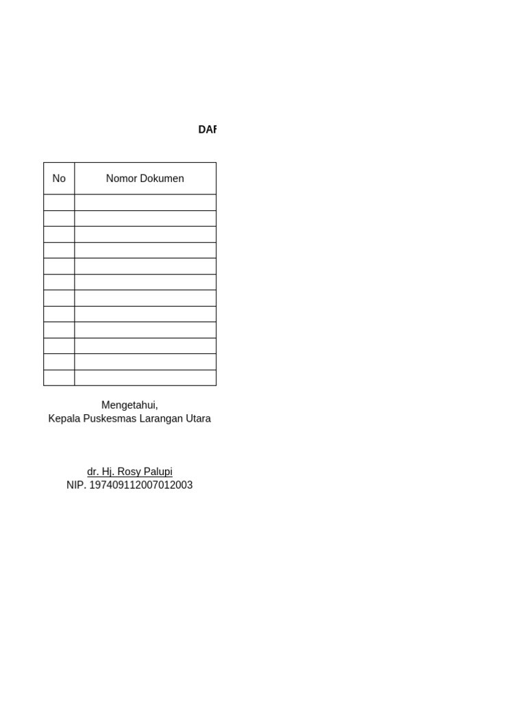 Daftar Distribusi Dokumen | PDF