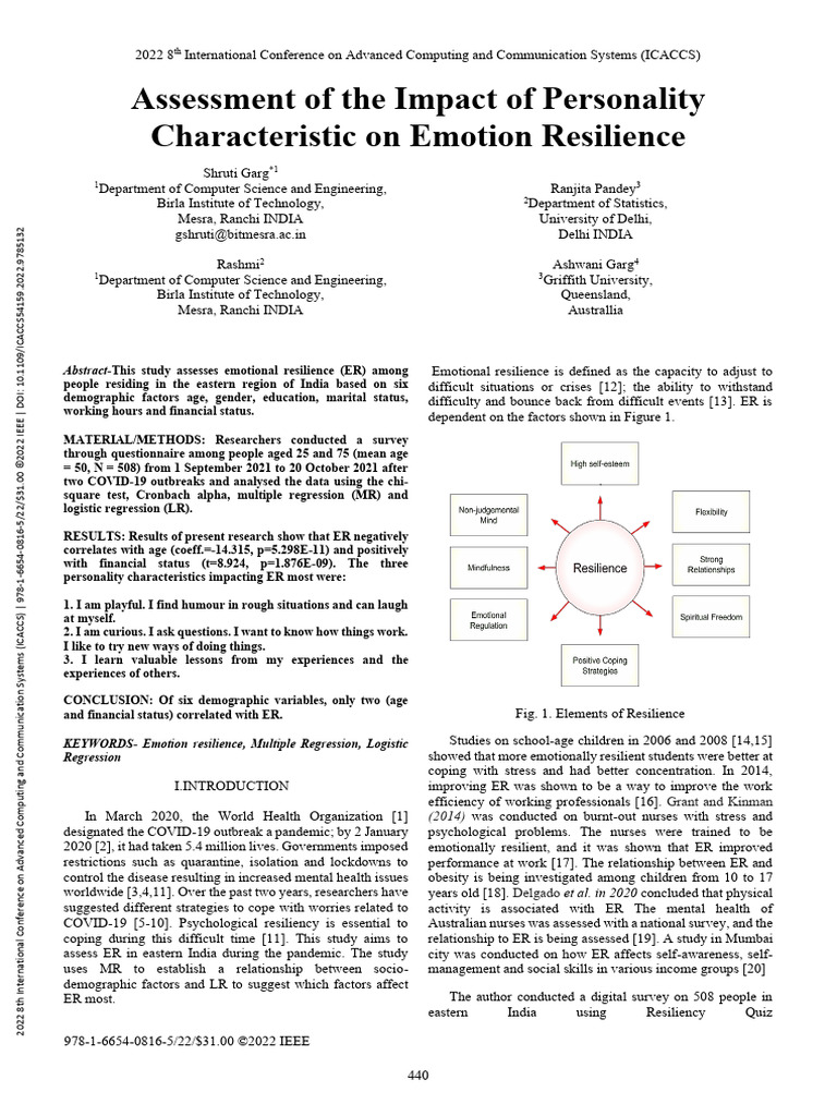 IEEE conference paper | PDF | Psychological Resilience | Mental Health