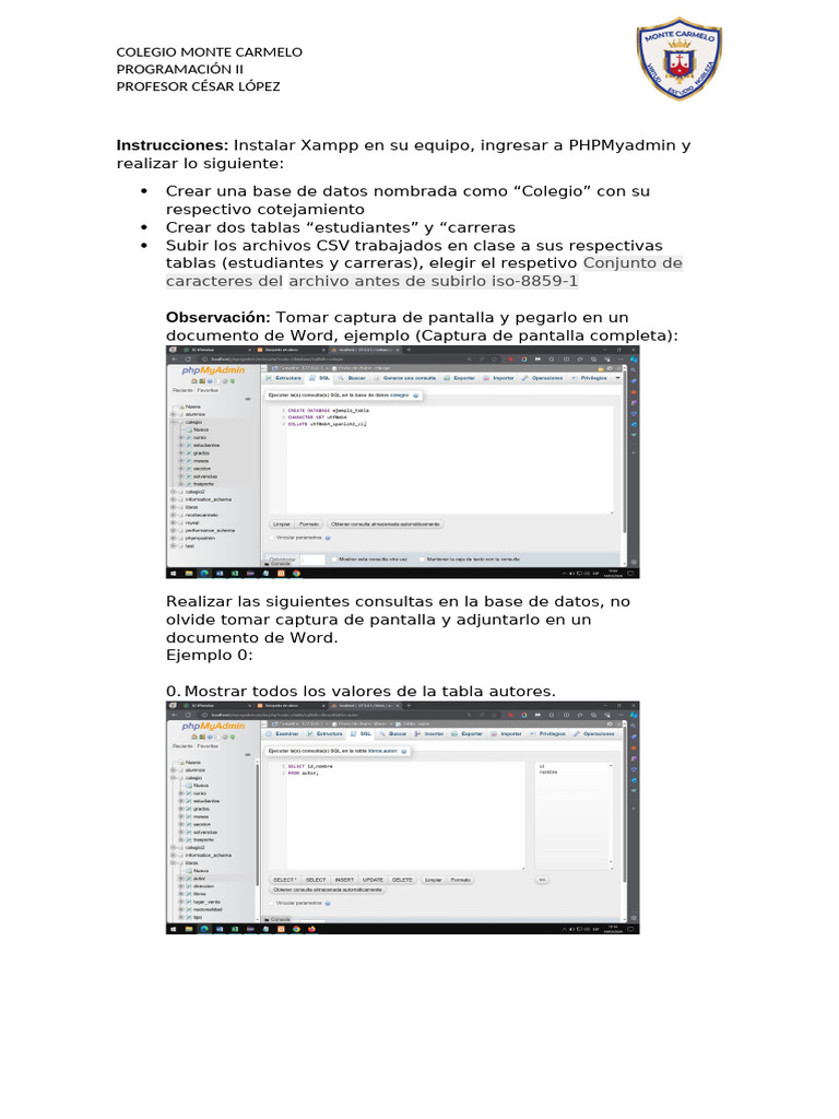 Hoja de Trabajo SQL - 5to Computación Ethan Molina | PDF | Informática | Bases de datos