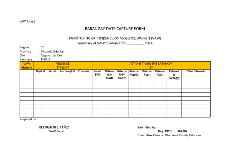 vaw&bcpc form | PDF