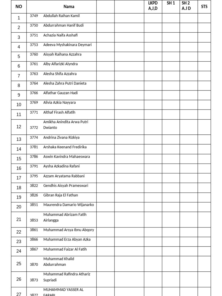 Student Names and IDs List | PDF