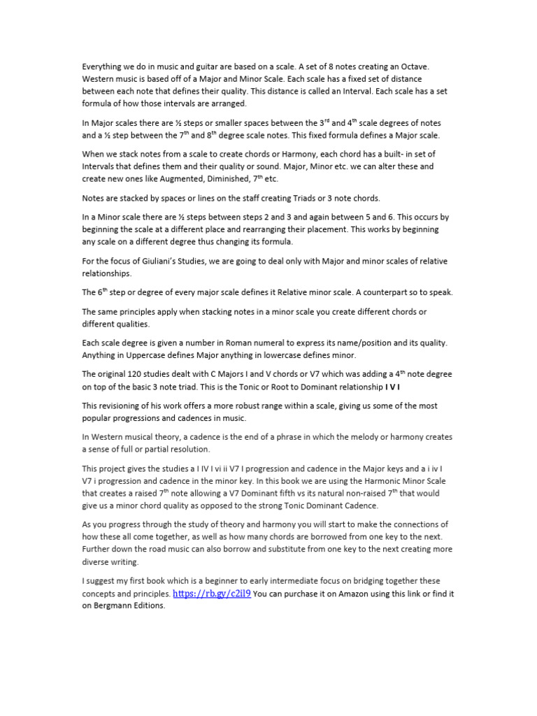 Giuliani Project Theory Notes | PDF | Chord (Music) | Scale (Music)