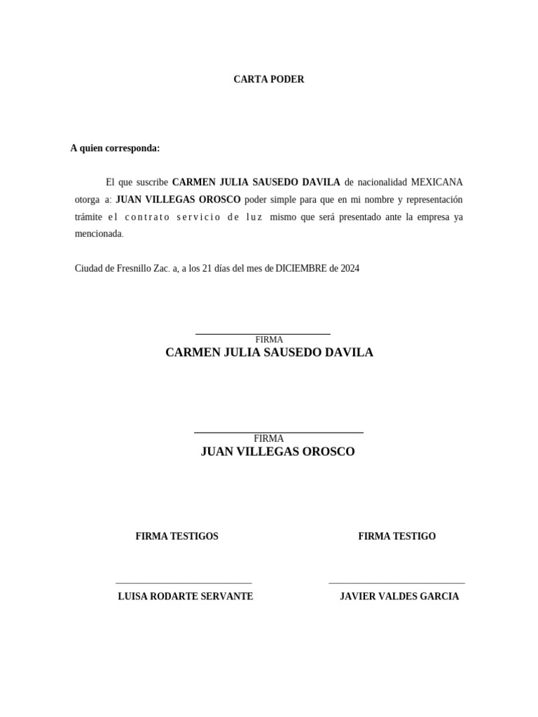 Carta Poder | PDF