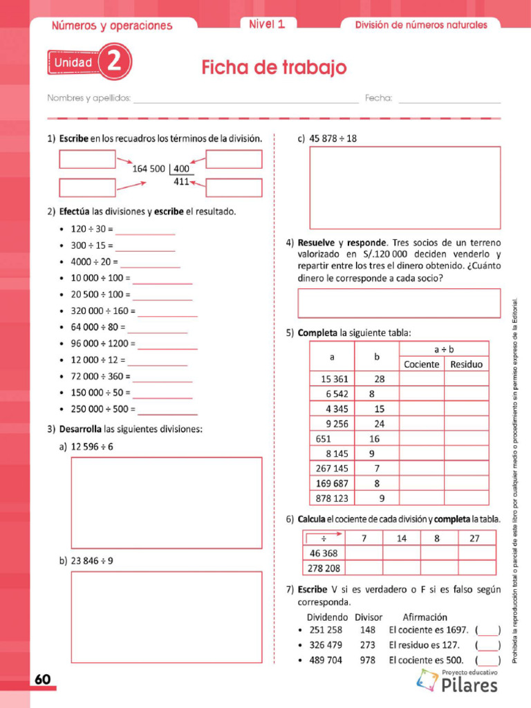 MATEMÁTICA - 5TO GRADO - UNIDAD 2 (SR)-39 | PDF