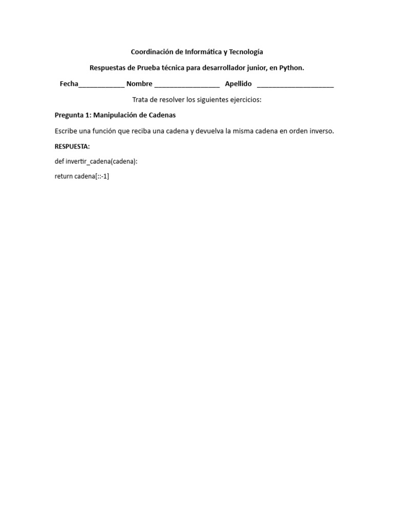 Prueba Técnica Python Junior | PDF