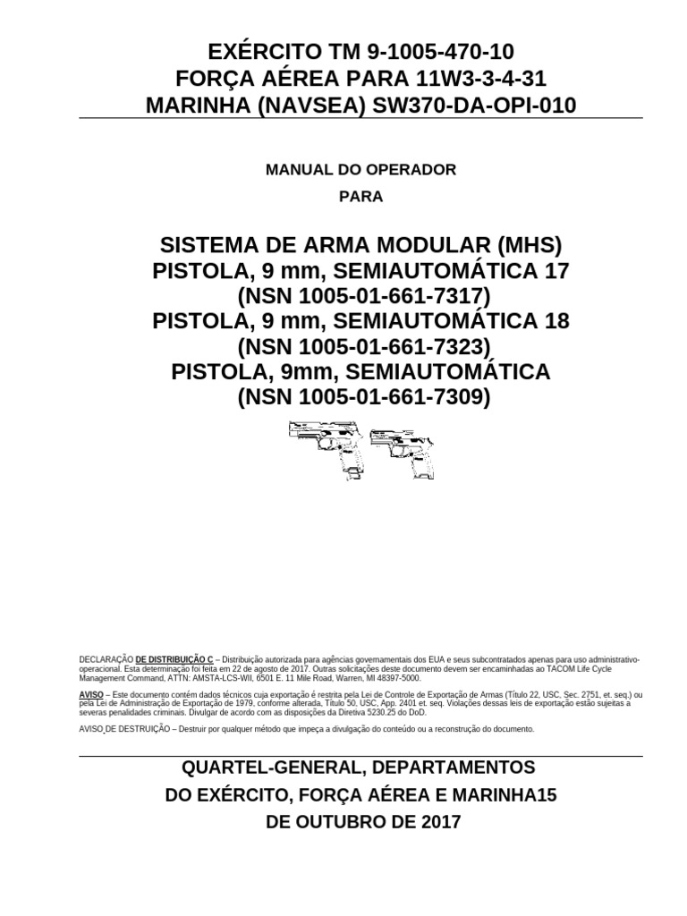 TM 9-1005-470-10 - Manual Do Operador para MHS (M17 M18) | PDF | Corrosão
