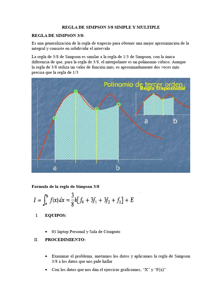 Regla de Simpson 3/8: Guía Completa | PDF