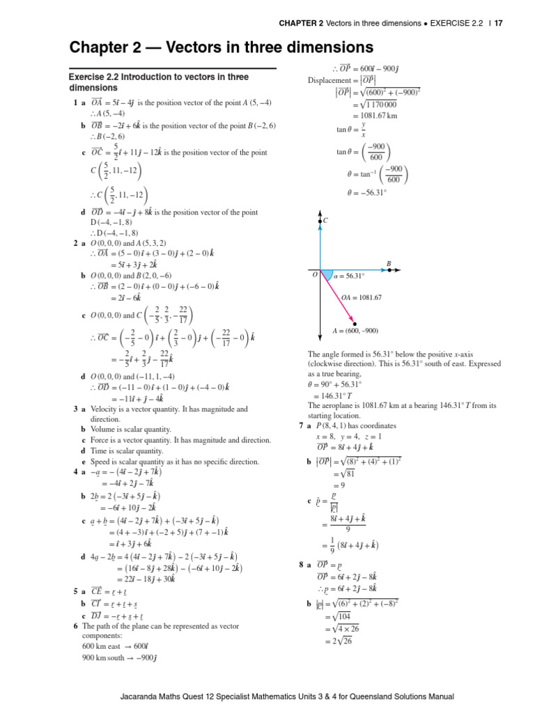 3D Vectors: Exercises and Solutions | PDF | Velocity | Abstract Algebra