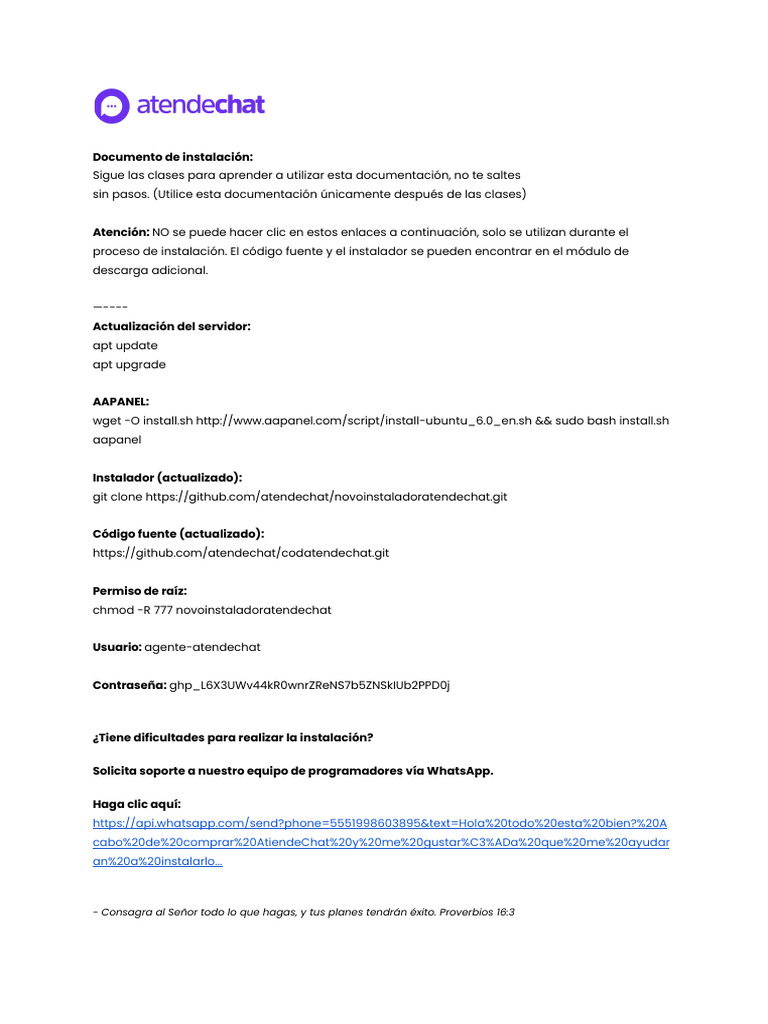 Documentación Atendechat (Versión 6.0.0) | PDF
