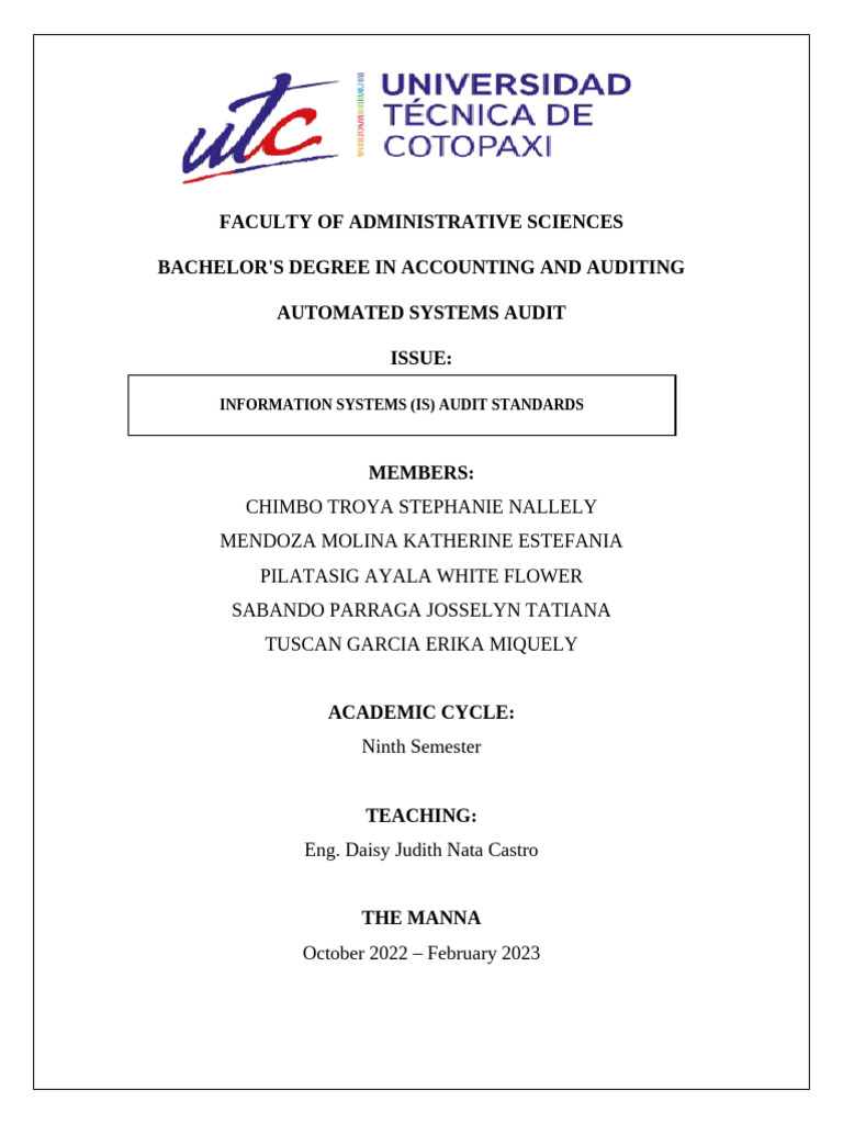 Information Systems Audit Standards | PDF | Audit | Auditor's Report