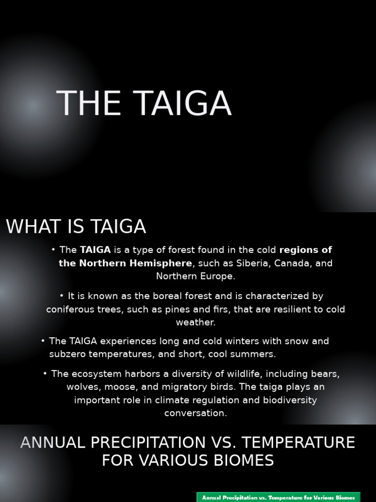 THE TAIGA PPT | PDF | Physical Geography | Ecology