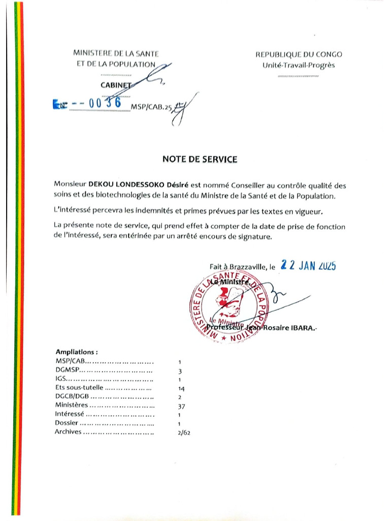 Note de Service Nomination | PDF