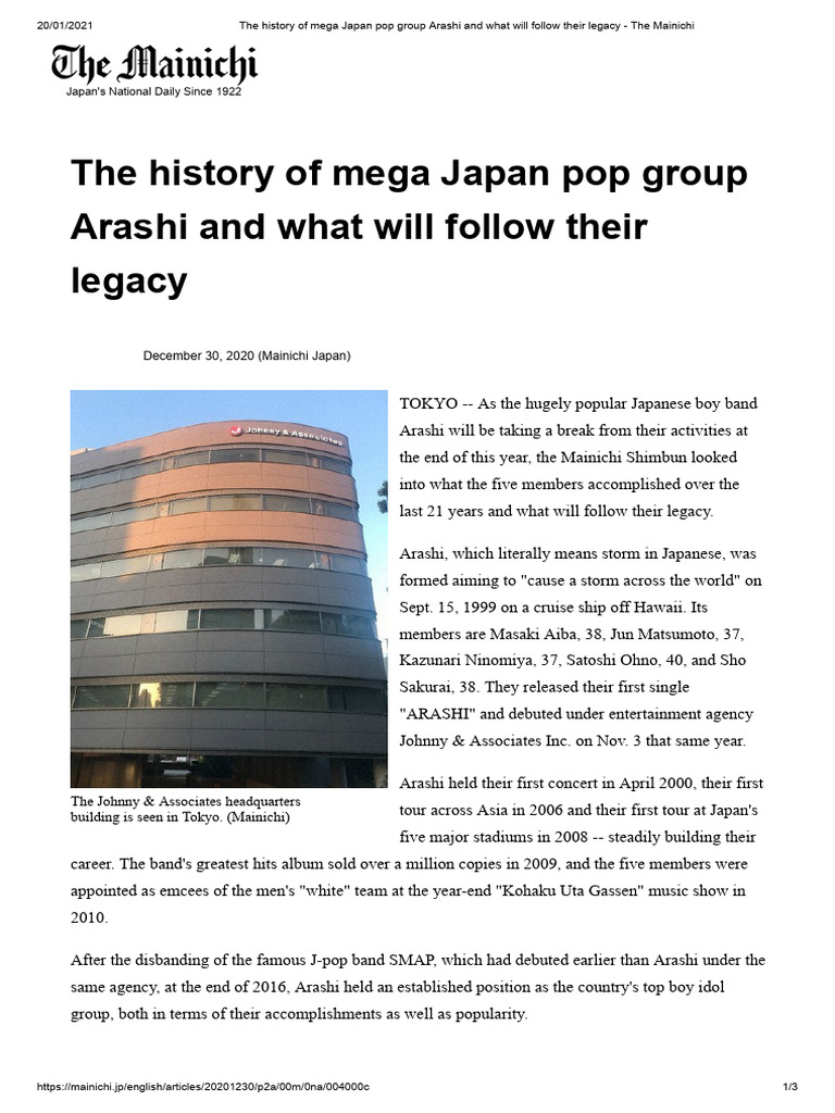 The History of Mega Japan Pop Group Arashi and What Will Follow Their ...
