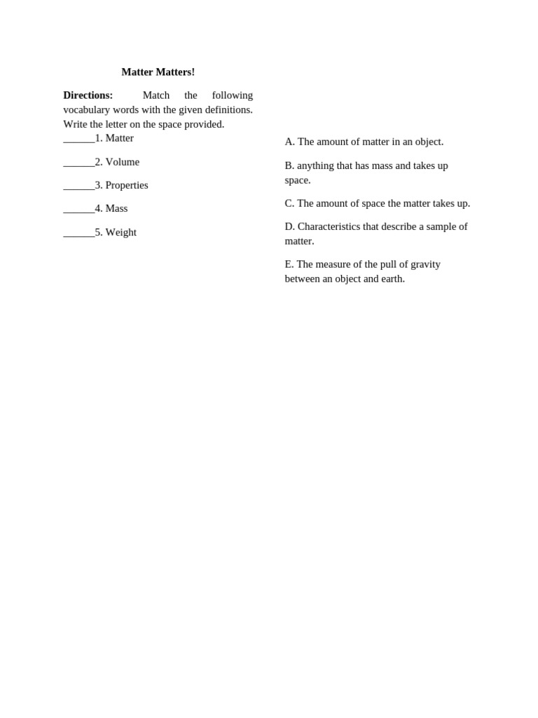 Matter Matters | PDF