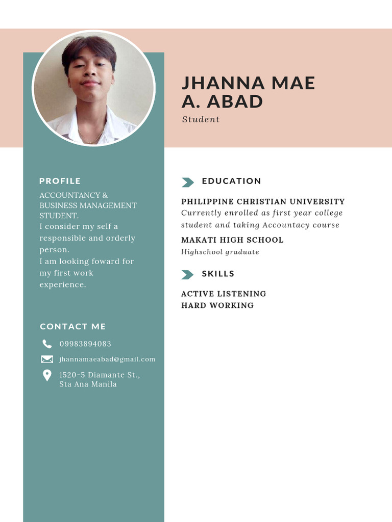 White Simple Student CV Resume | PDF
