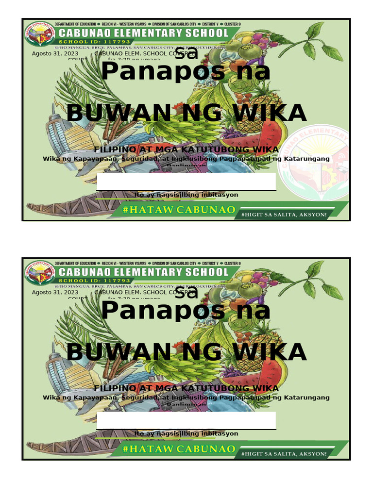 PROGRAM BUWAN NG WIKA 2023 CLOSING | PDF